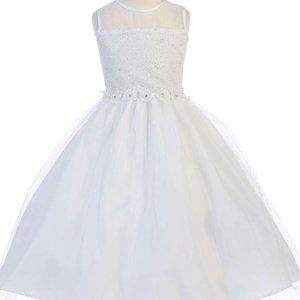 Bny Corner | Dresses | Big Girl Flower Belt Tulle Dress Organza See ...